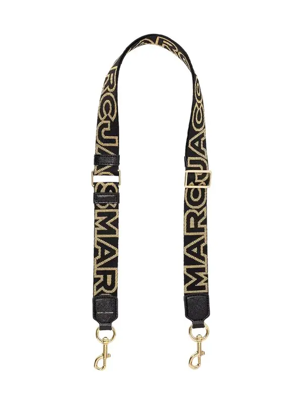 Marc Jacobs Jacquard Logo Shoulder Bag Strap - Black 1