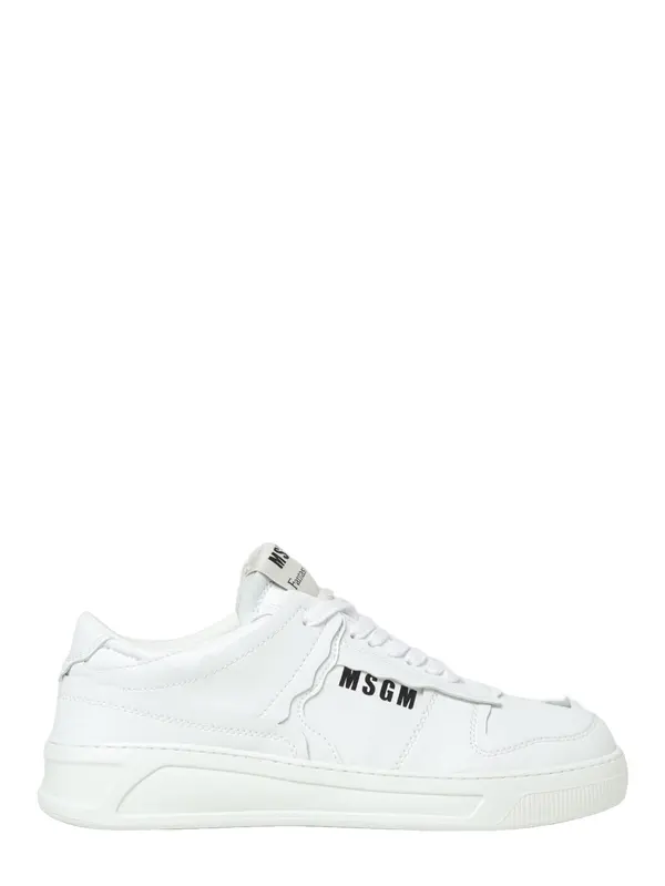 MSGM Synthetic Leather Sneakers - White