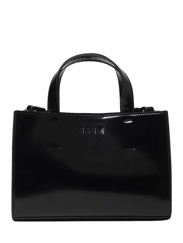MSGM Synthetic Leather Handbag - Black