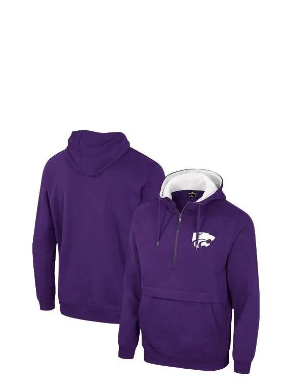COLOSSEUM Kansas State Wildcats Half-zip Hoodie - Purple