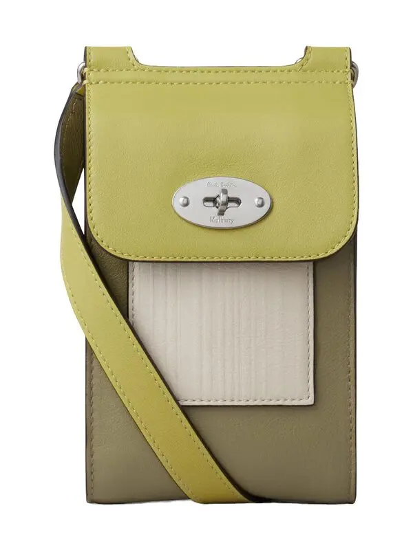 Mulberry X Paul Smith Mini Antony Leather Crossbody Pouch - Green Multi Colour
