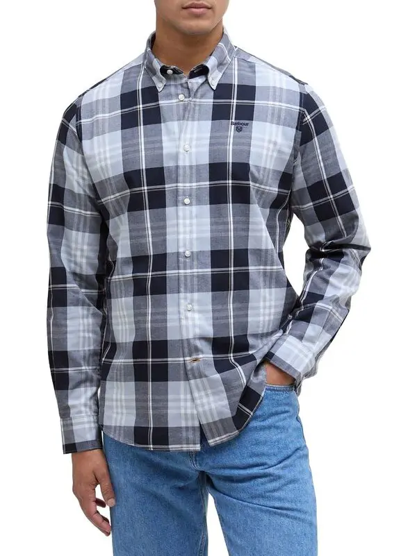 Barbour Edgar Plaid Button-down Shirt - Mineral Blue