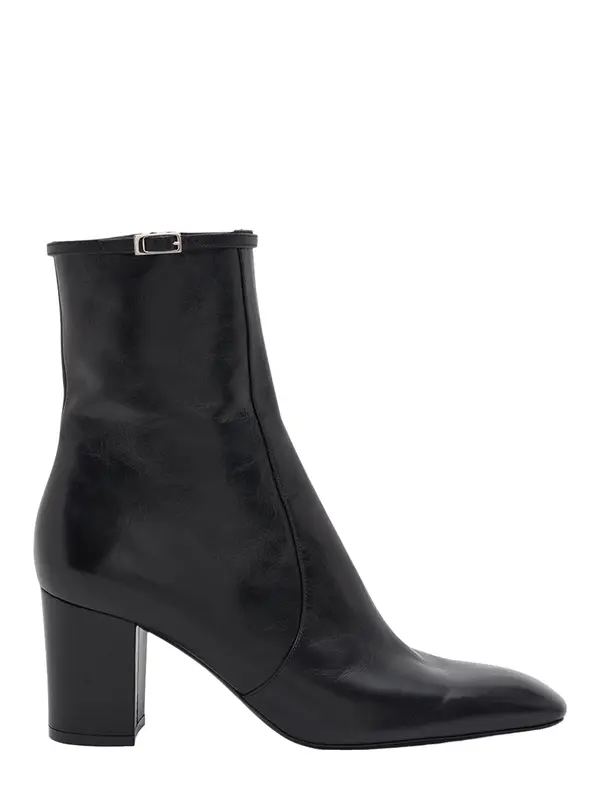 Saint Laurent Betty Lambskin Ankle Booties - Nero