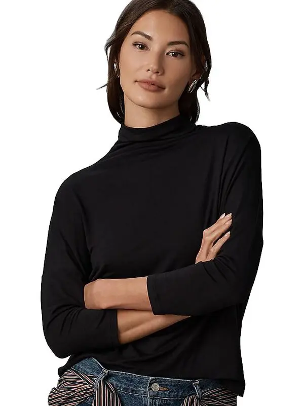 Anthropologie Dolman Turtleneck Top - Black Onyx