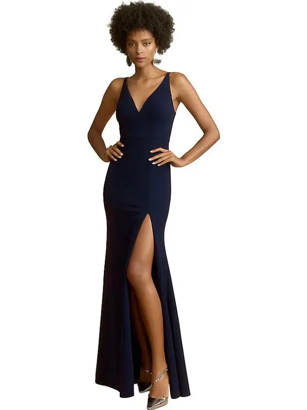 Bhldn Stella Sleeveless V-neck Maxi Dress - Navy Blue