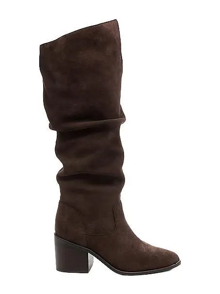 KELSI DAGGER BROOKLYN Scrunch Boots - Dark Brown