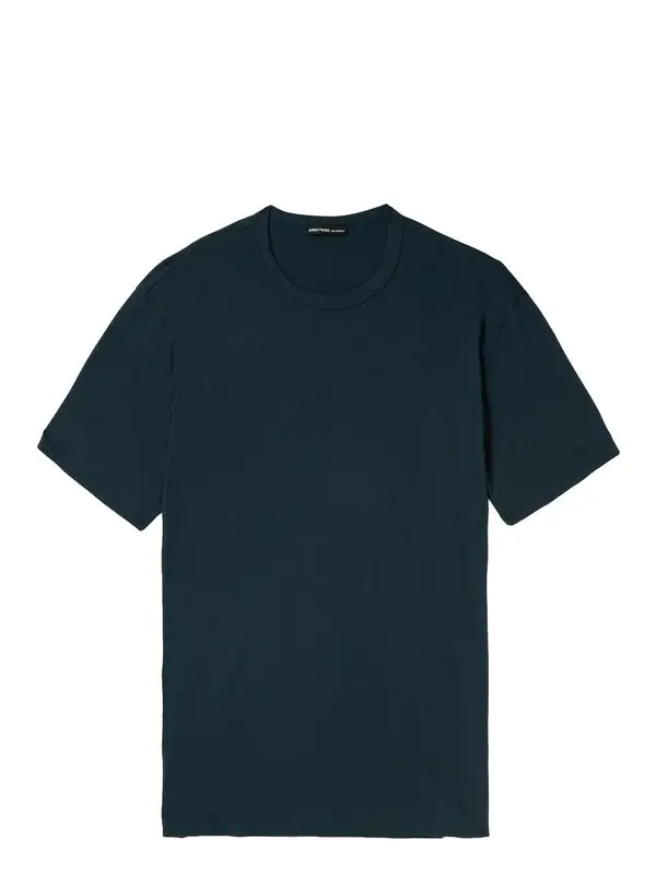 JAMES PERSE Elevated Lotus Garment-dyed Cotton-jersey T-shirt - Blue