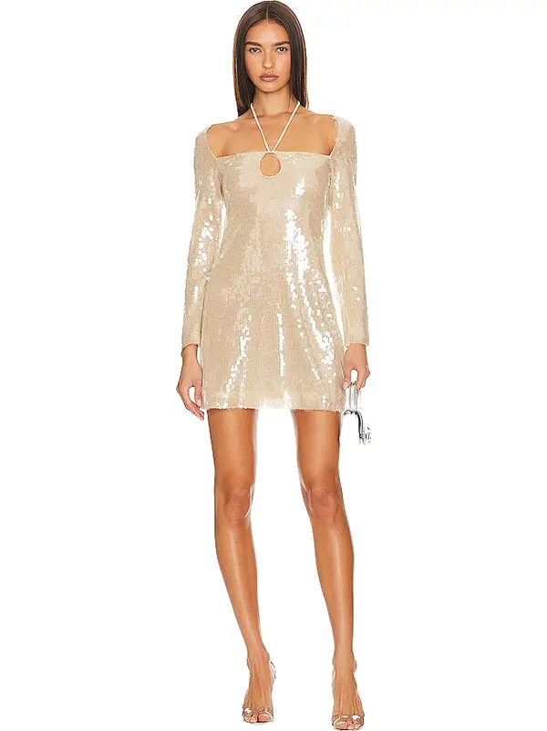 KIM SHUI Paillette Mini Dress - Champagne