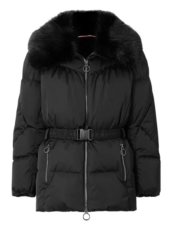 Fusalp Vela Faux Fur-trimmed Belted Down Jacket - Black