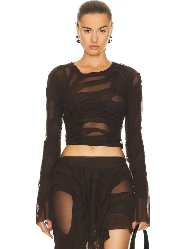 DI PETSA Wetlook Top - Brown
