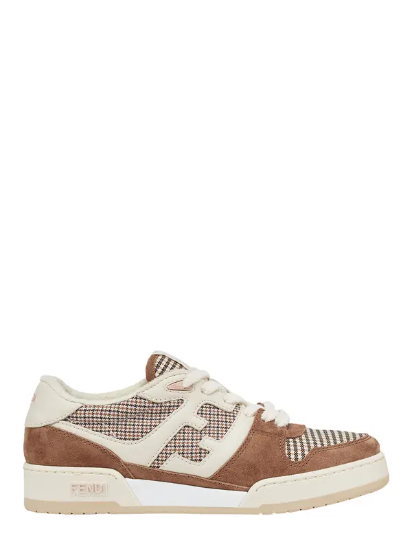 Fendi Match Houndstooth Sneakers - Brown