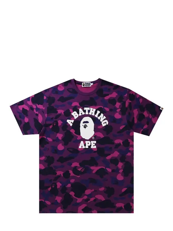A BATHING APE Online Exclusive Color Camo College Tee - Purple