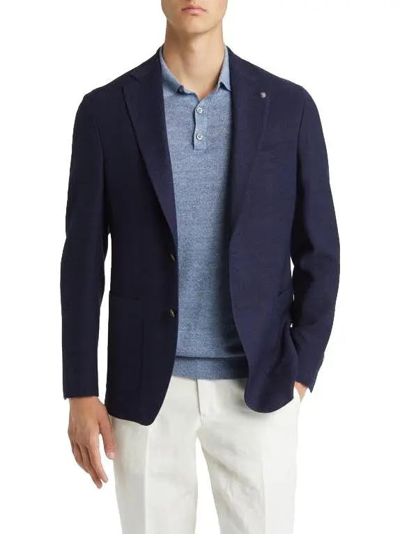 JACK VICTOR Hampton Knit Wool Sport Coat - Blue