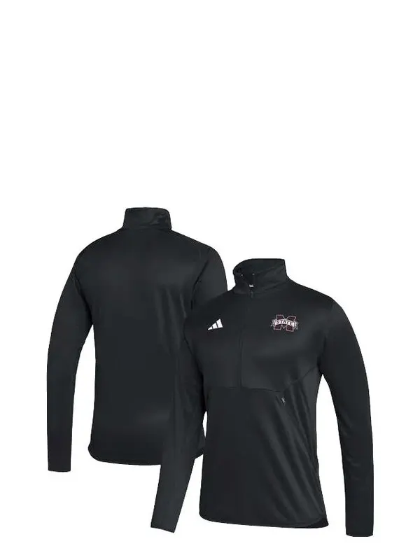 Adidas Mississippi State Bulldogs 2023 Sideline Aeroready Half-zip Top - Black