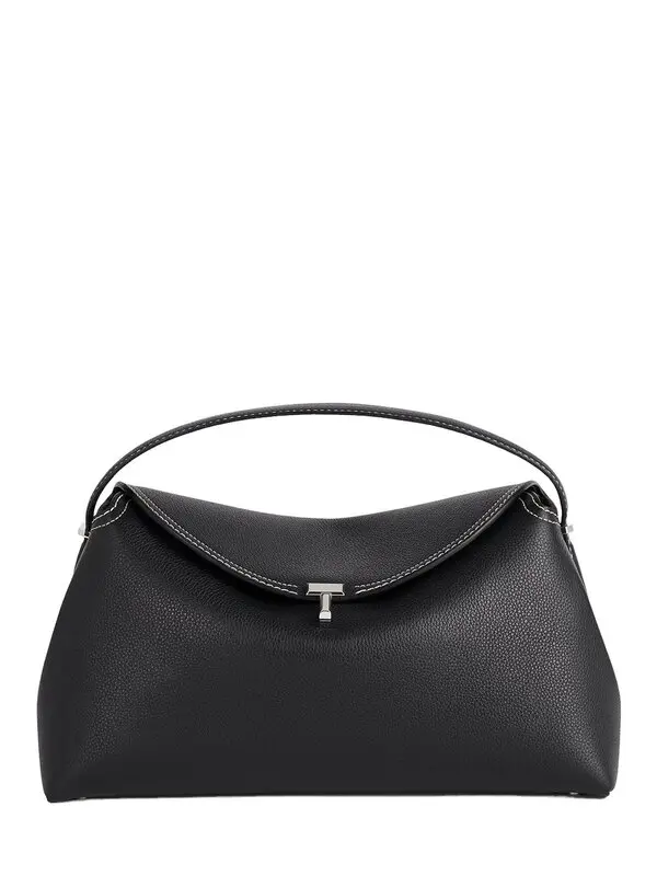 TOTEME T-lock Grained-leather Top Handle - Black Grain