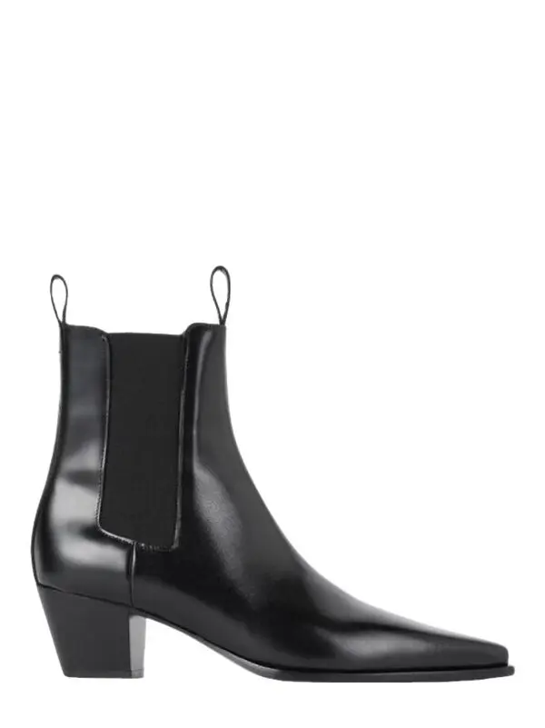TOTEME Leather City Boots - Black