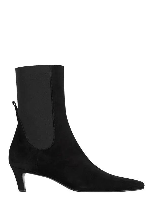 TOTEME Suede Ankle Boots - Black Suede