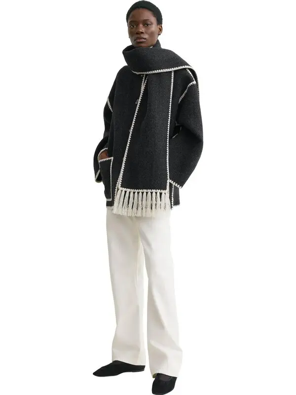 TOTEME Embroidered Scarf Jacket - Grey