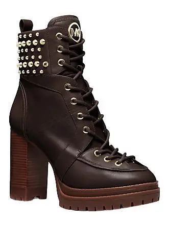 Michael Kors Yvonne Studded Leather Boots - Brown