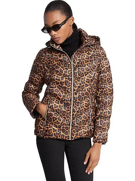 Michael Kors Packable Quilted Puffer Jacket - Brown