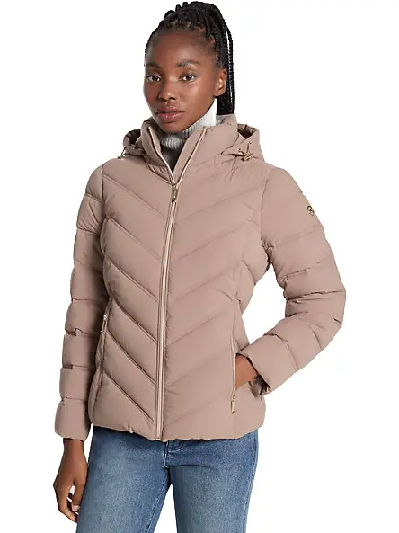 Michael Kors Packable Quilted Puffer Jacket - Natural