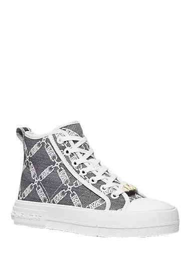 Michael Kors Evy Empire Logo Jacquard High-top Sneakers - Black