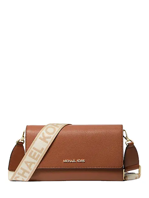 Michael Kors Jet Set Large Leather Crossbody Bag - Brown