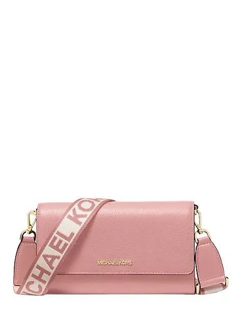 Michael Kors Jet Set Large Leather Crossbody Bag - Pink