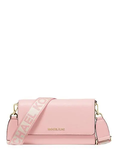 Michael Kors Jet Set Large Leather Crossbody Bag - Pink