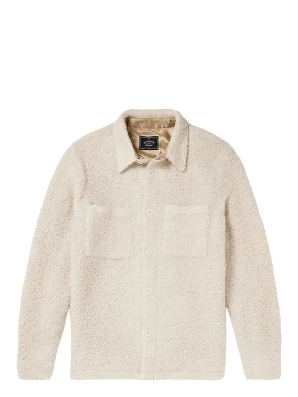 Portuguese Flannel Curly Bouclé Overshirt - Neutrals