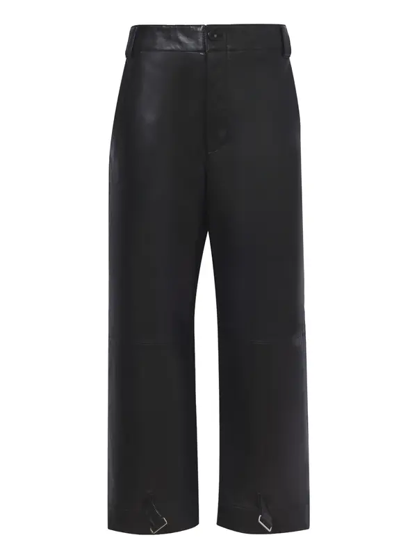 Proenza Schouler White Label Leather Cropped Trousers - Black