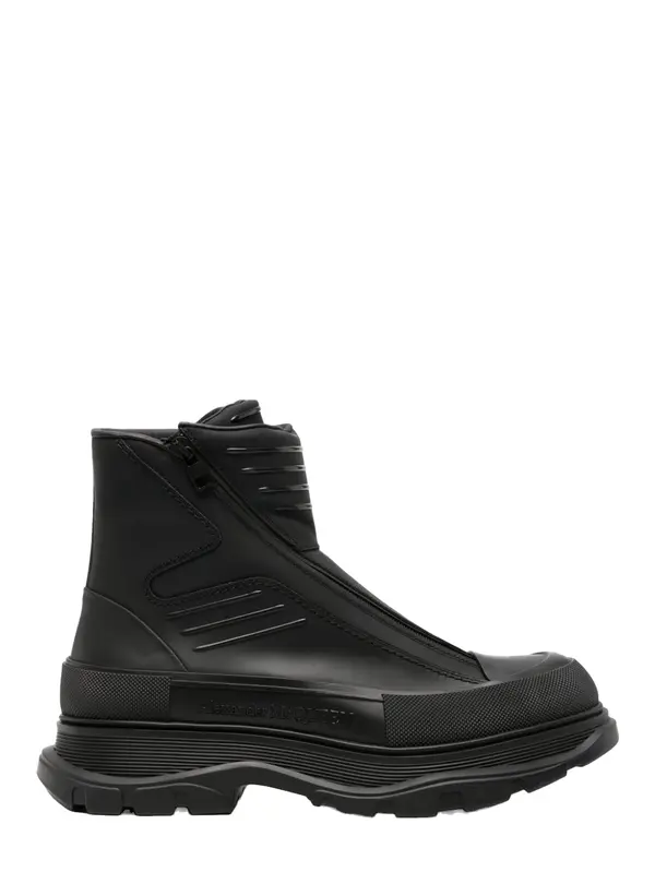 Alexander McQueen 45mm Tread Slick Leather Boots - Black