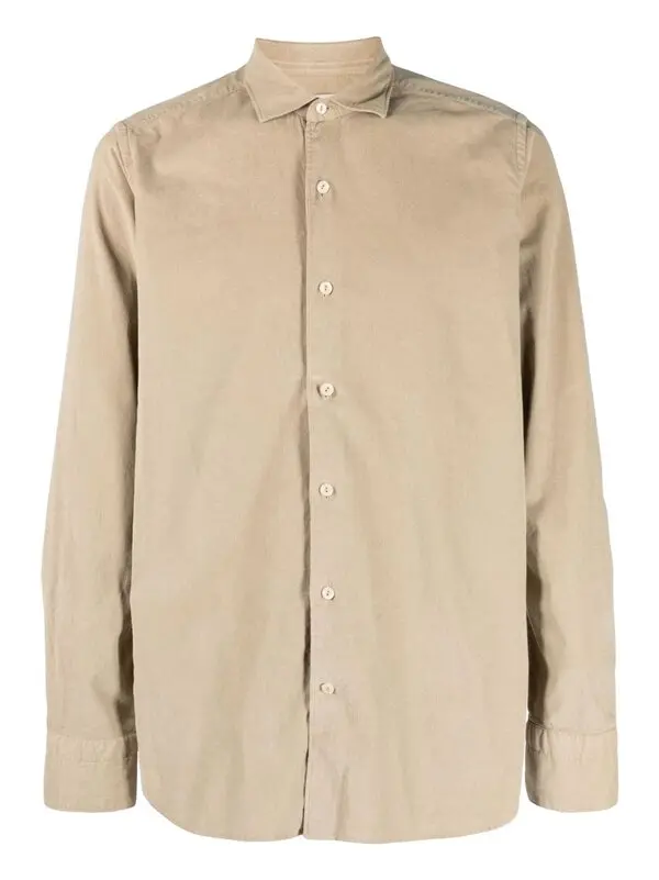 TINTORIA MATTEI 954 Microsuede Button-up Shirt - Neutrals