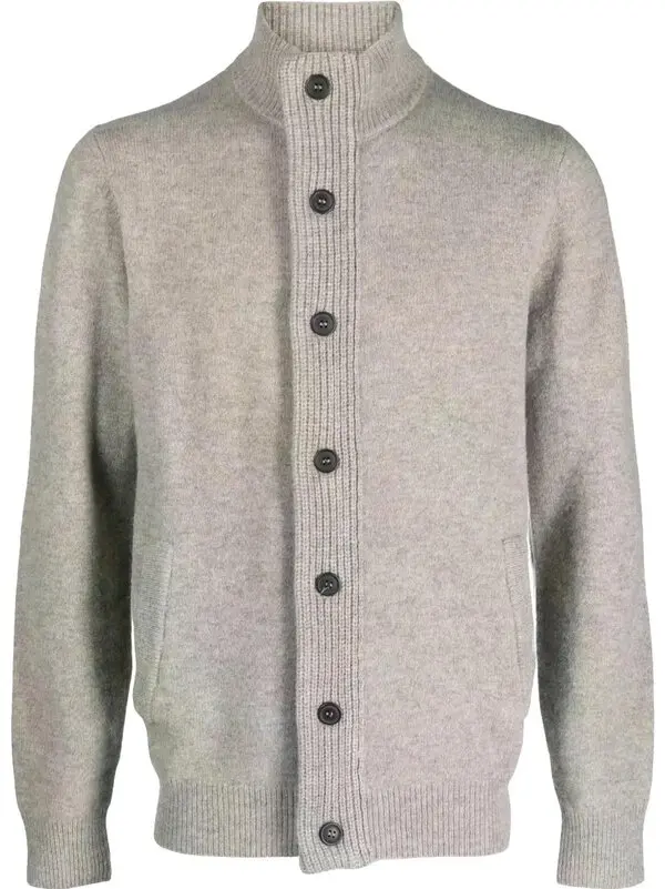 Barbour High-neck Wool Cardigan - Neutrals