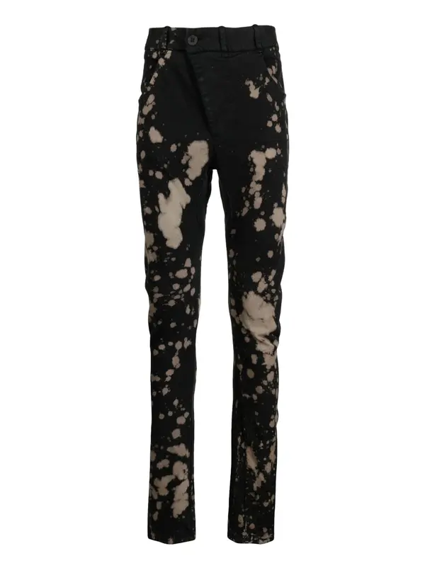 Boris Bidjan Saberi Paint Splatter Skinny Jeans - Black