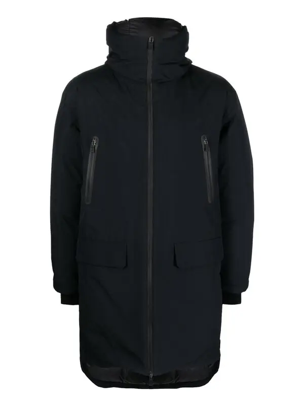 Herno Logo-print Zip-up Hooded Down Coat - Blue