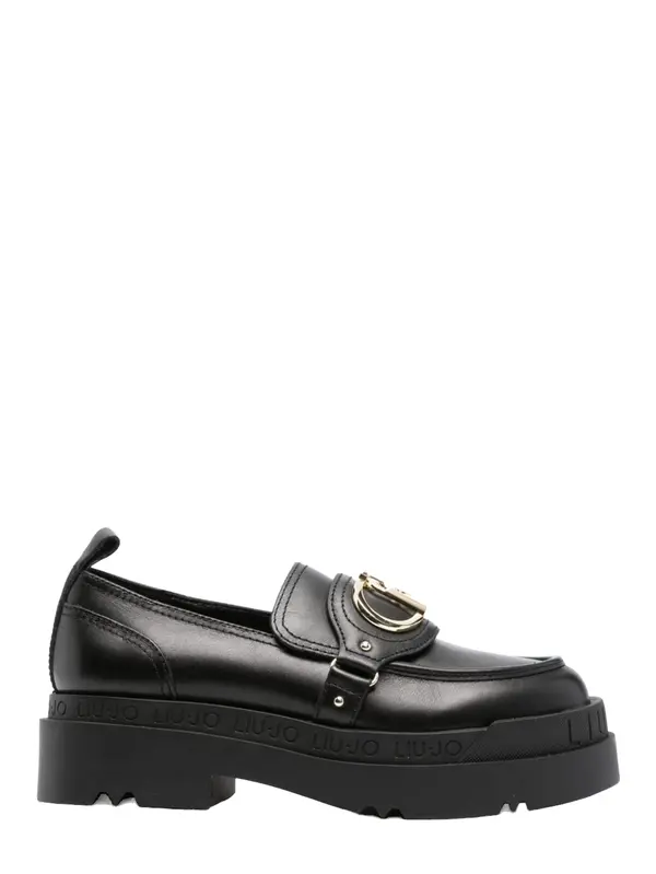 Liu Jo Love 50mm Logo-plaque Loafers - Black