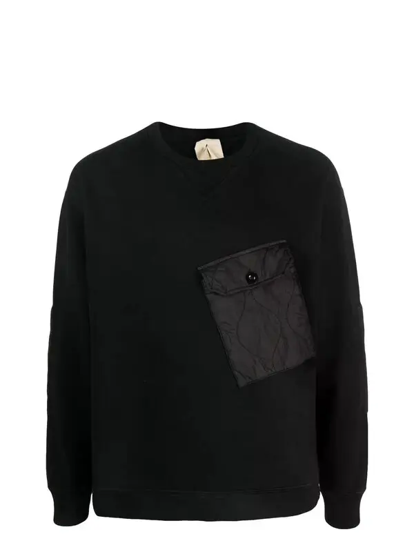 TEN C Logo-patch Cotton Sweatshirt - Black