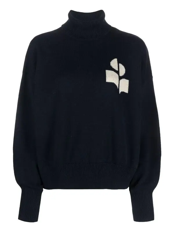 MARANT ETOILE Nash Logo-intarsia Sweater - Blue