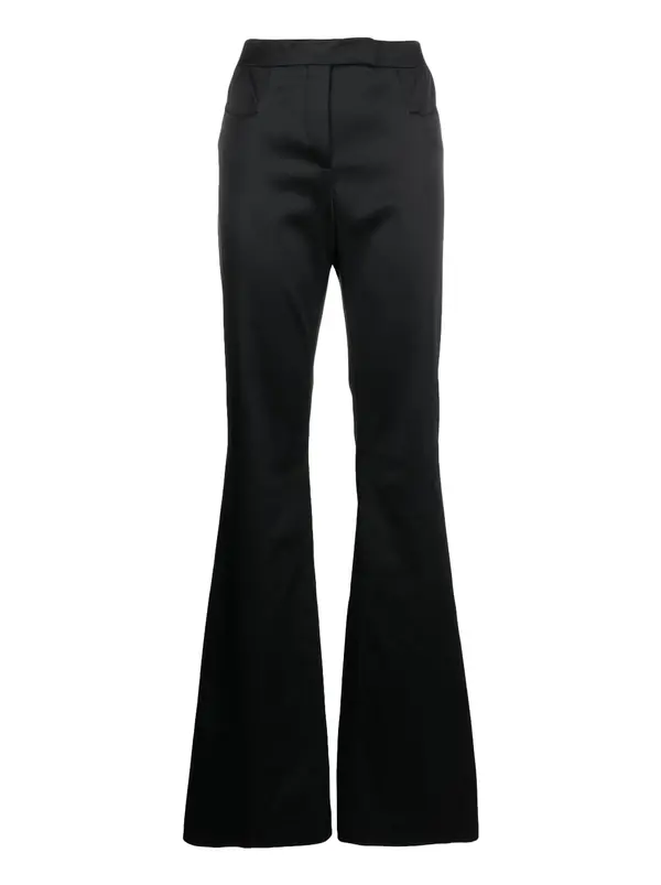 TOM FORD Flared Satin Trousers - Black