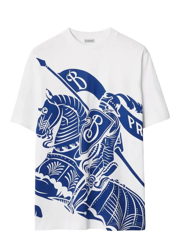 Burberry Equestrian Knight-motif Cotton T-shirt - White