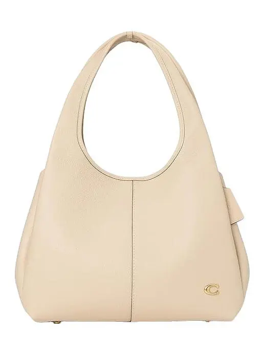 COACH Polished Pebble Leather Lana Shoulder Bag - Bone