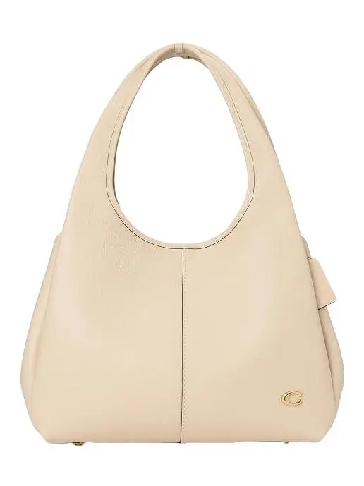 COACH Polished Pebble Leather Lana Shoulder Bag - Ivory