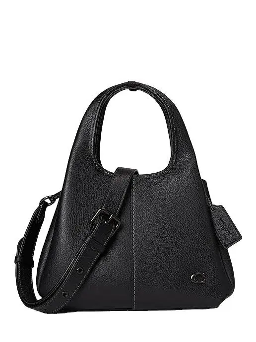 COACH Polished Pebble Leather Lana Shoulder Bag 23 - Black