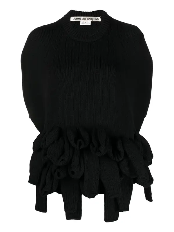 Comme Des Garçons Layered-detail Crew-neck Jumper - Black