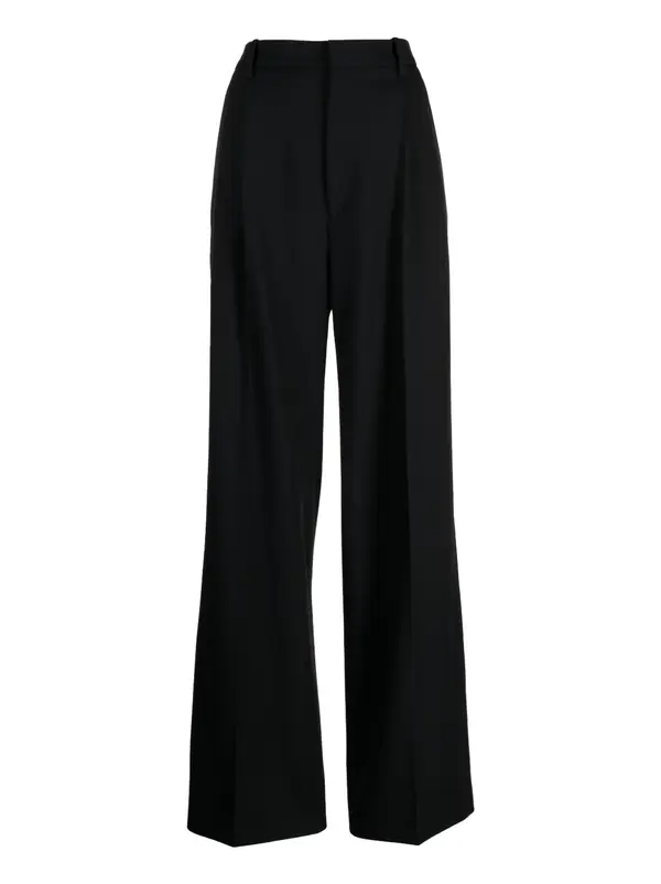 Plan C Wool Tailored Trousers - Black