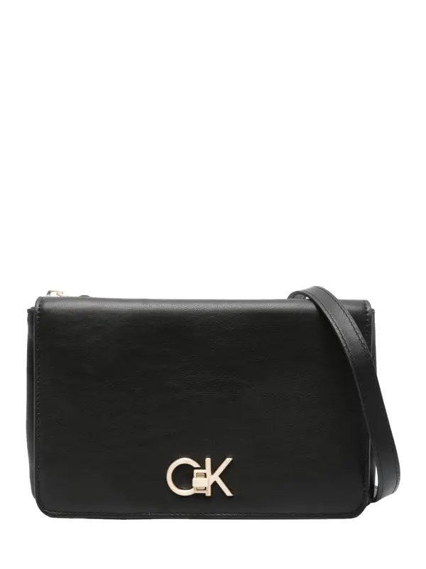 Calvin Klein Plaque Faux-leather Crossbody Bag - Black