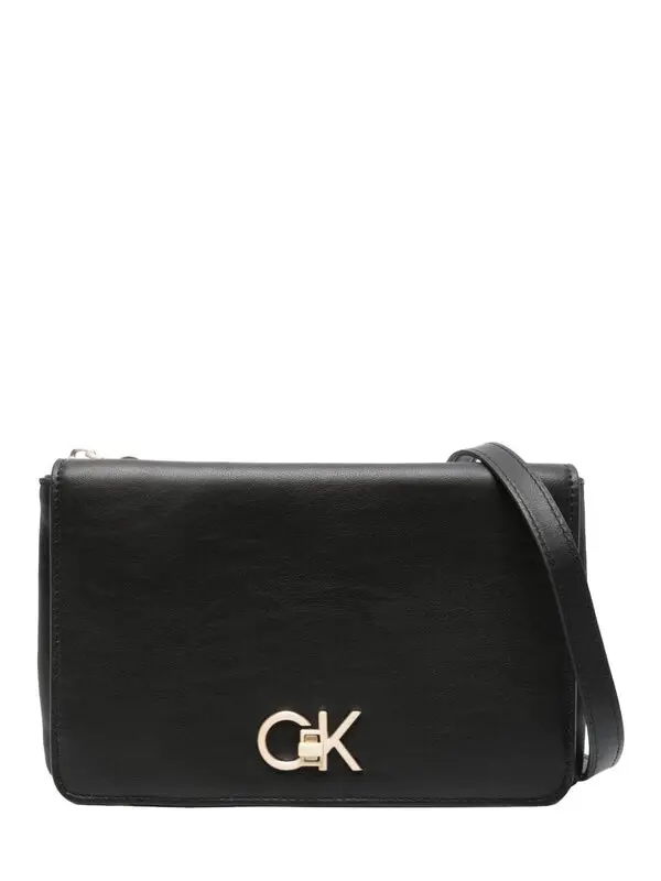 Calvin Klein Logo-plaque Faux-leather Crossbody Bag - Black