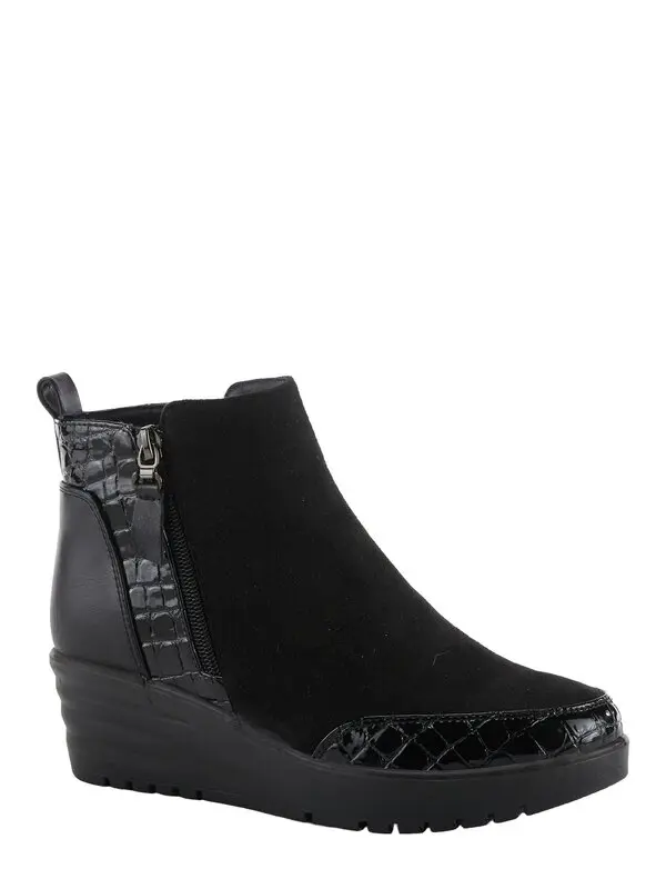 SPRING STEP SHOES Kimberlyann Wedge Bootie - Black