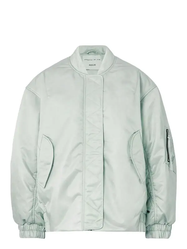 AGOLDE Shoreditch Ski Club Nisa Recycled-shell Bomber Jacket - Silver